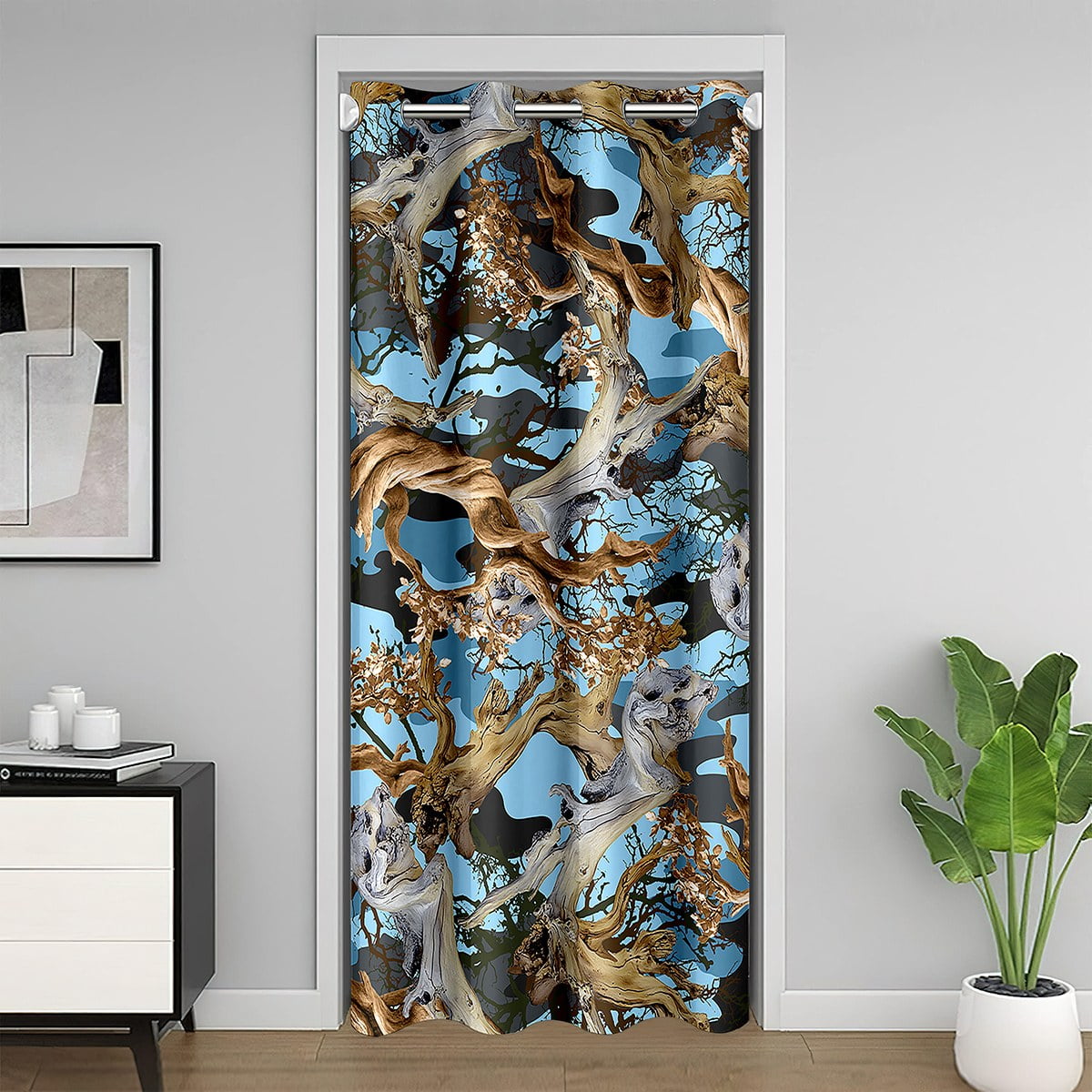 Erosebridal Tree Branches Door Curtain for Doorway Privacy 52x80 Inch 1 ...