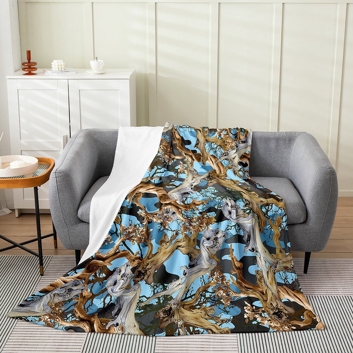 Erosebridal Tree Branches Plush Throw Blanket Throw 50"x60" Botanical ...
