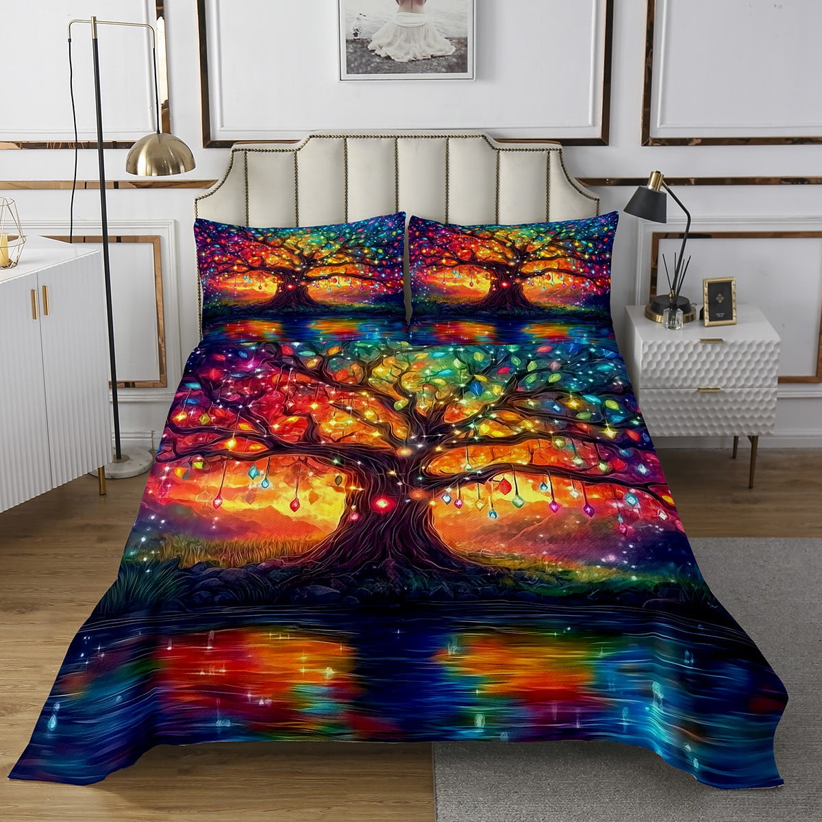 Erosebridal Tree Of Life Bedspread Set Dreamy Tree Of Life Quilt Set ...