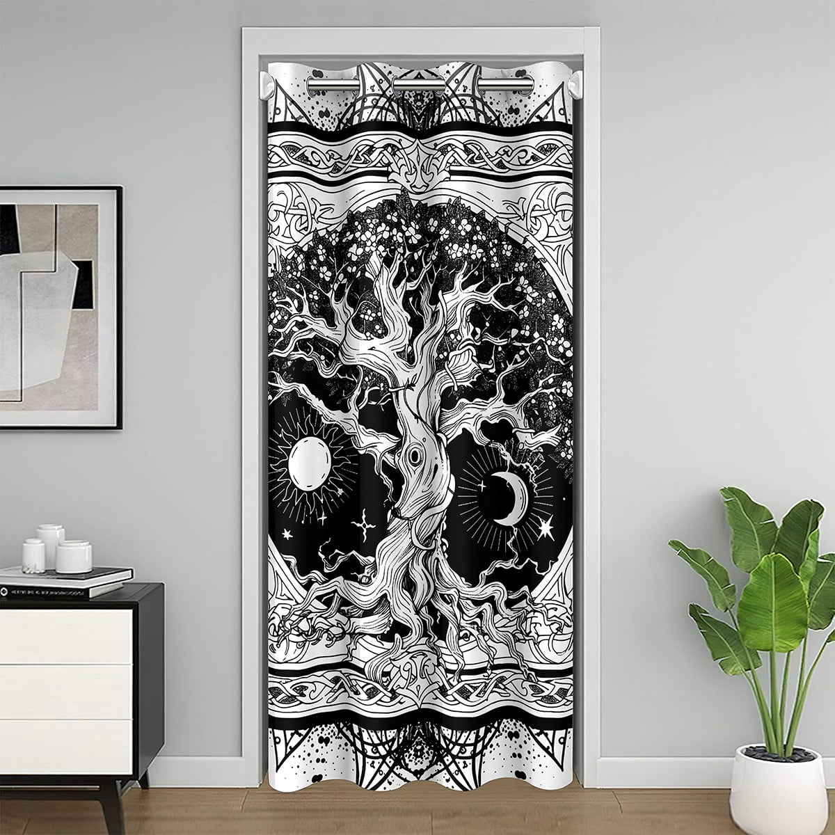 Erosebridal Tree Of Life Door Curtain Panel 80"x42",Moon Sun Room ...