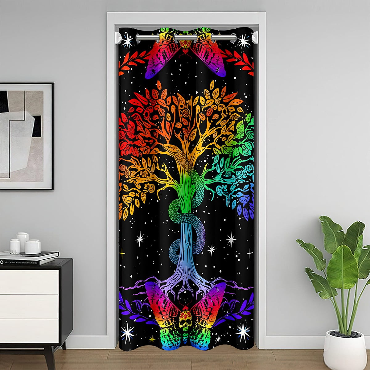 Erosebridal Tree Of Life Door Curtain Panel 42x84,Gothic Skull Room ...