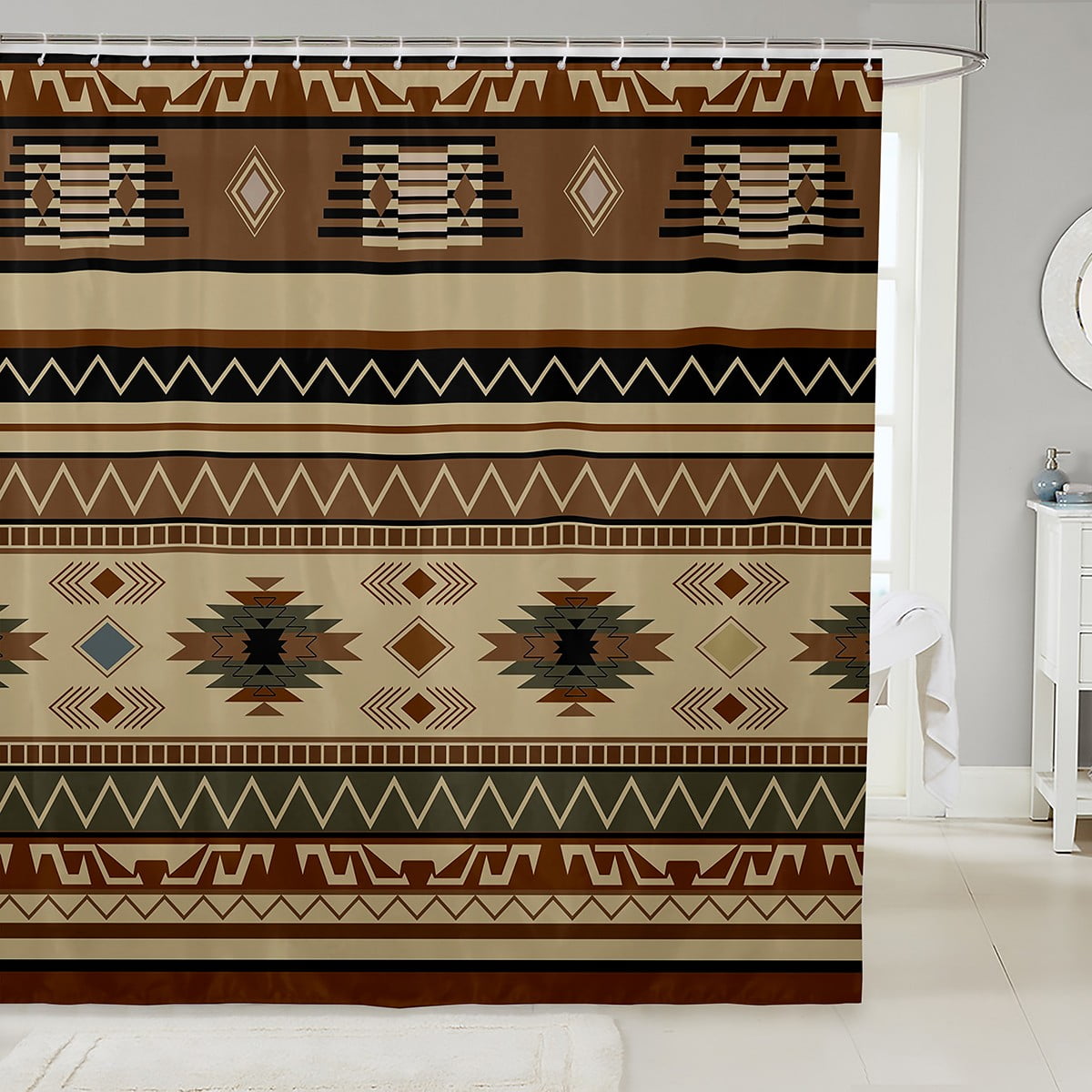 Erosebridal Tribal Aztec Bathroom Curtain 72Wx78L,Bohemian Boho ...