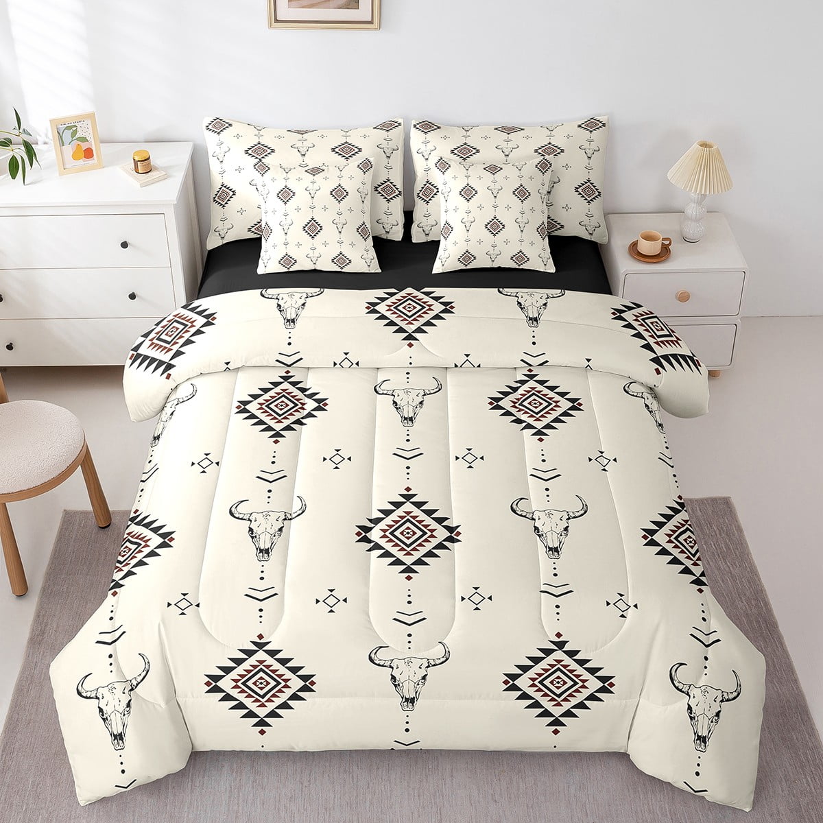 Erosebridal Tribal Aztec Bed in a Bag Twin size, Sheep Skeleton Bed Set ...