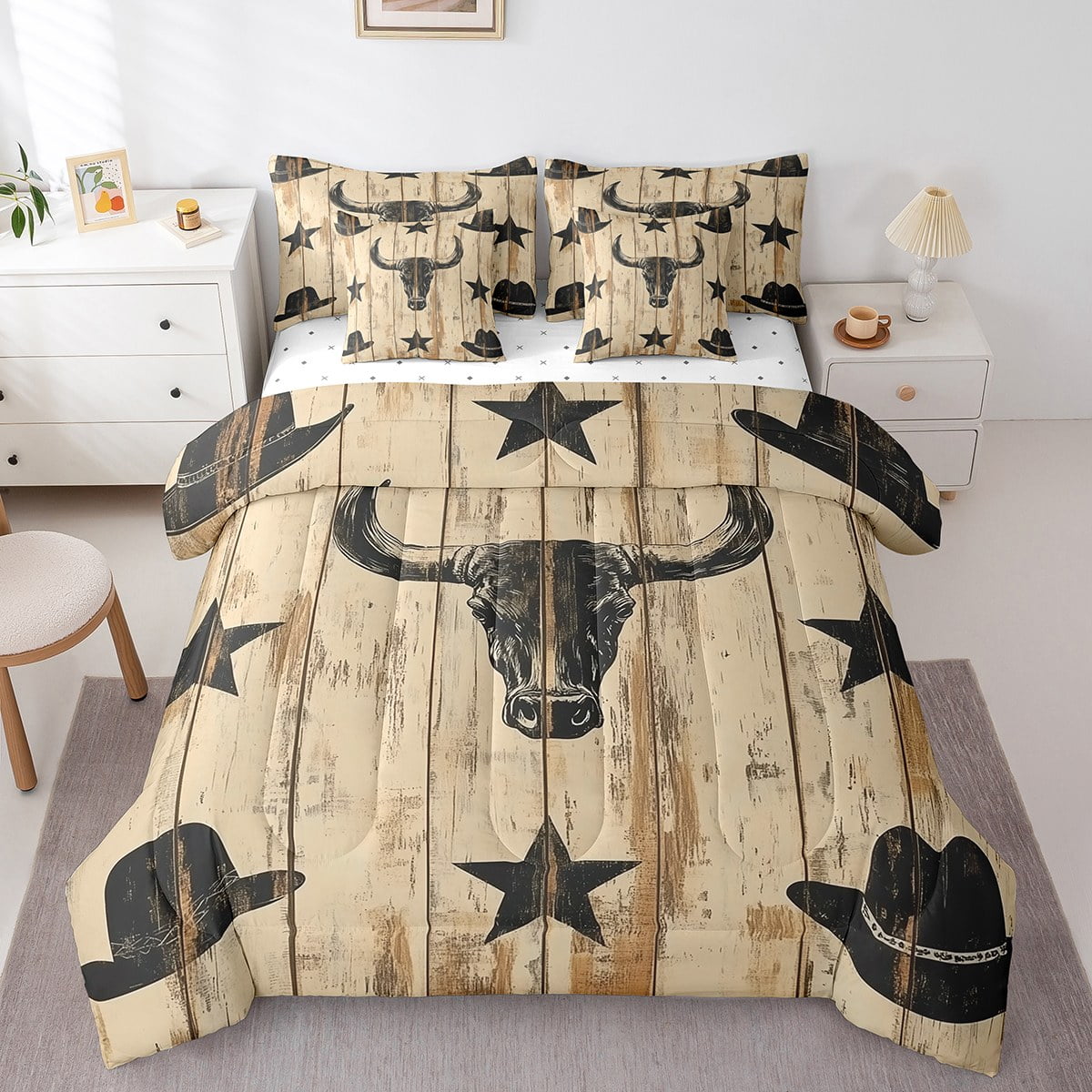 Erosebridal Tribal Aztec Bedding Sets King Size, Cow Skeleton Comforter ...