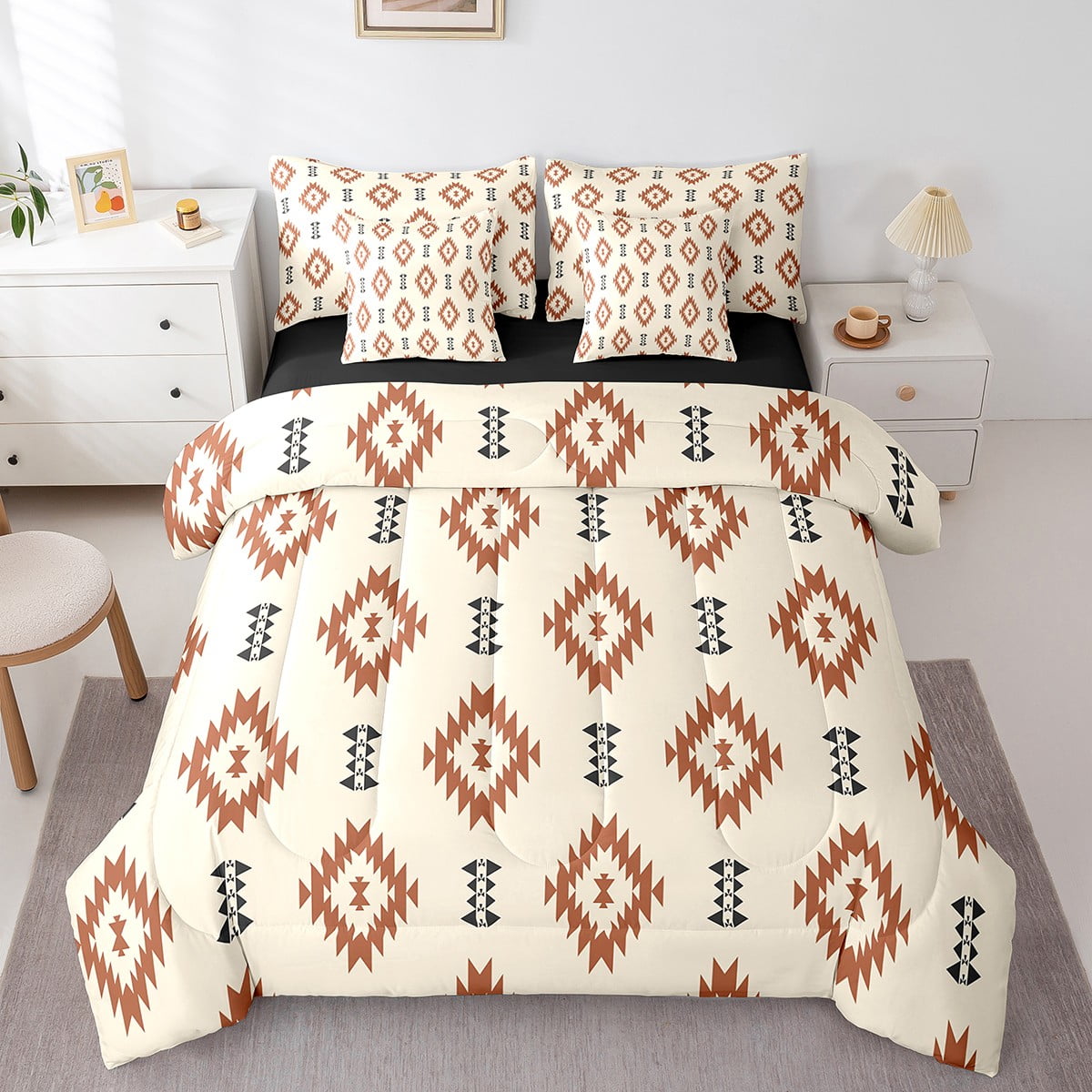 Erosebridal Tribal Aztec Bedding Sets Queen Size, Triangle Geometric ...