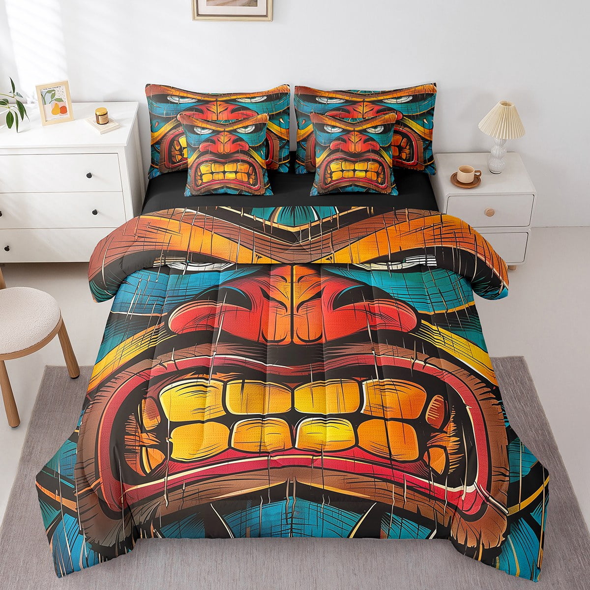 Erosebridal Tribal Culture Print Bedding Queen Size, Vintage Bar Bed in ...