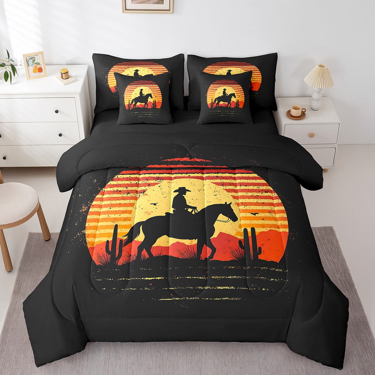 Erosebridal Tribal Horse Bedding Full Size, Cowgirl Desert Bedding Sets ...