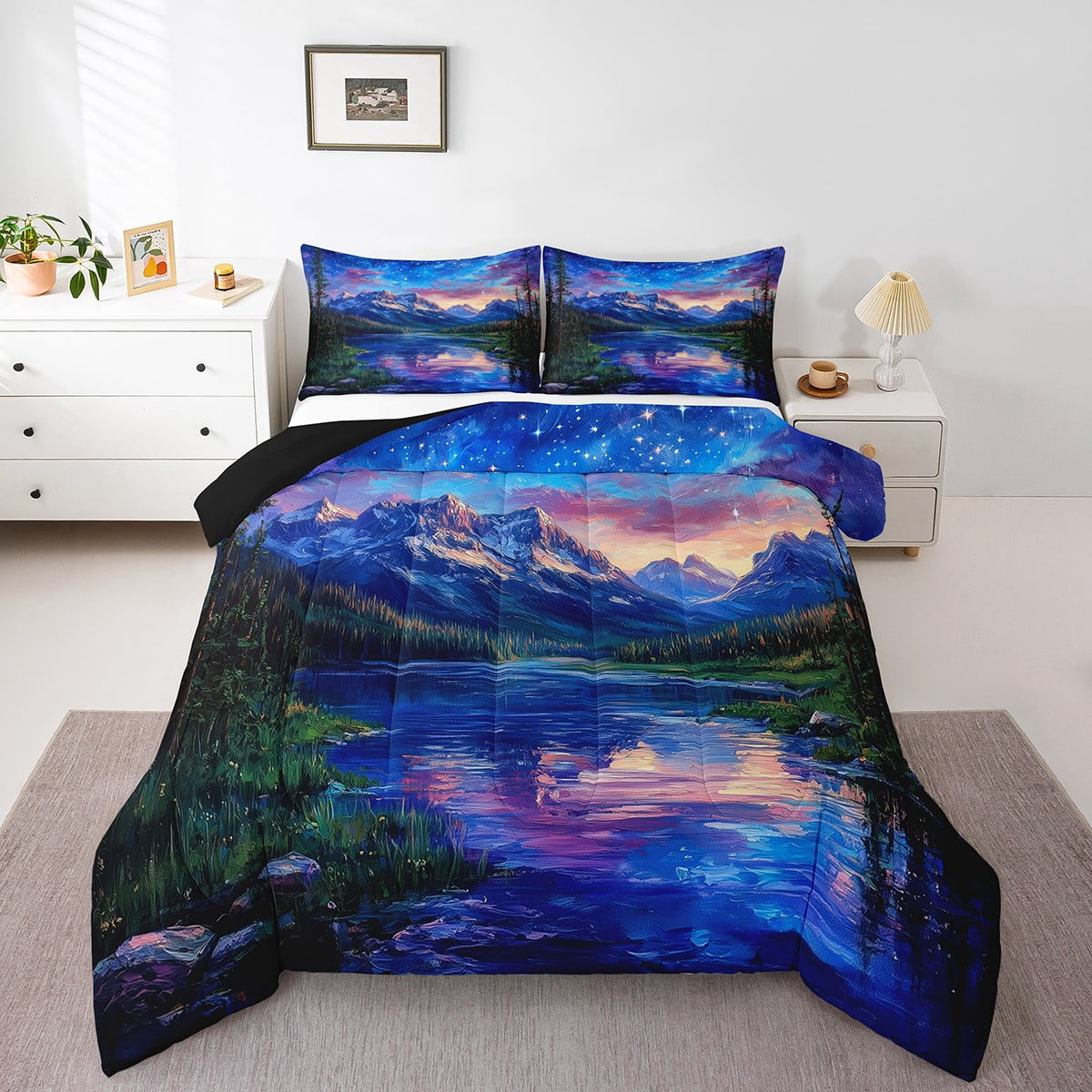 Erosebridal Trippy Starry Sky Bedding Sets King with Comforter, Nature ...