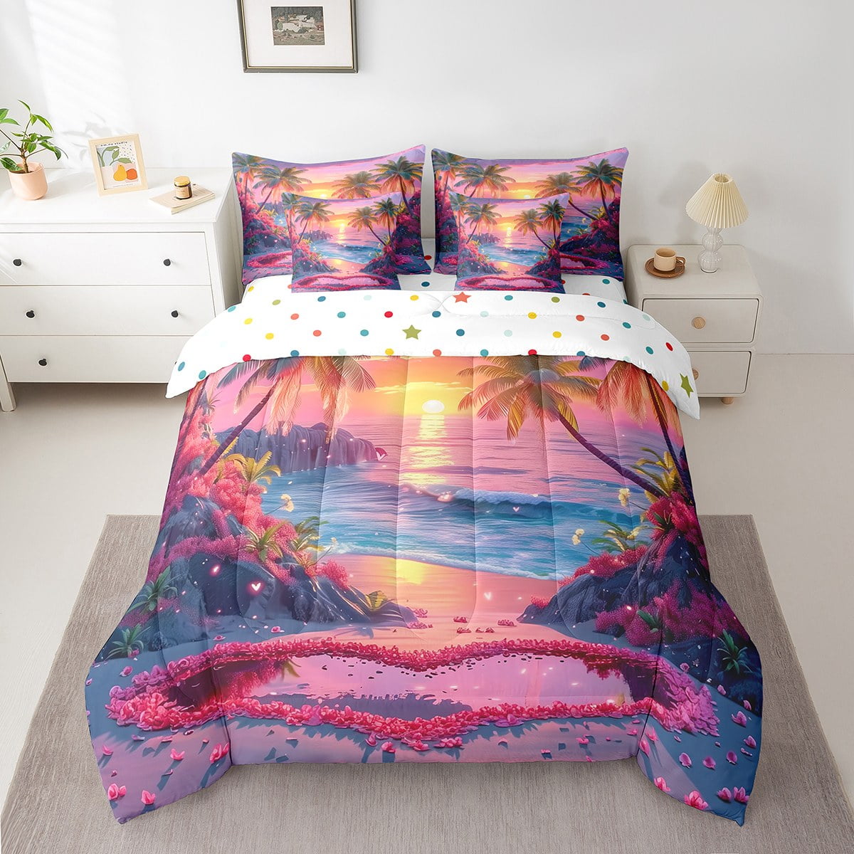 Erosebridal Tropic Beach Bed in a Bag Twin size, Romantic Sunset Bed ...