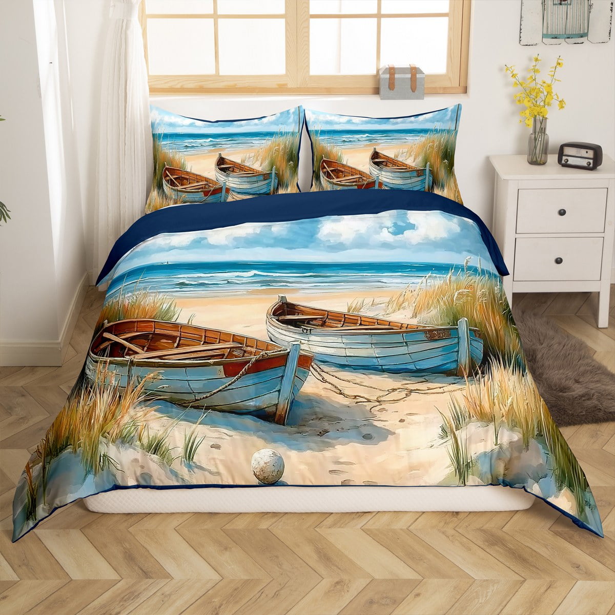 Erosebridal Tropical Beach Comforter Cover Full, Sea Ocean Theme Bedding Sets Full Size ...