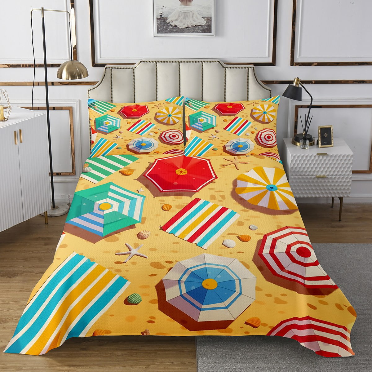 Erosebridal Tropical Beach Quilt Sets for King Size Bed, Cute Seastar ...