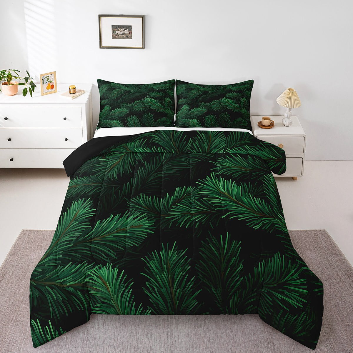 Erosebridal Tropical Leaves Bedding King Comforter Set, Jungle Palm ...