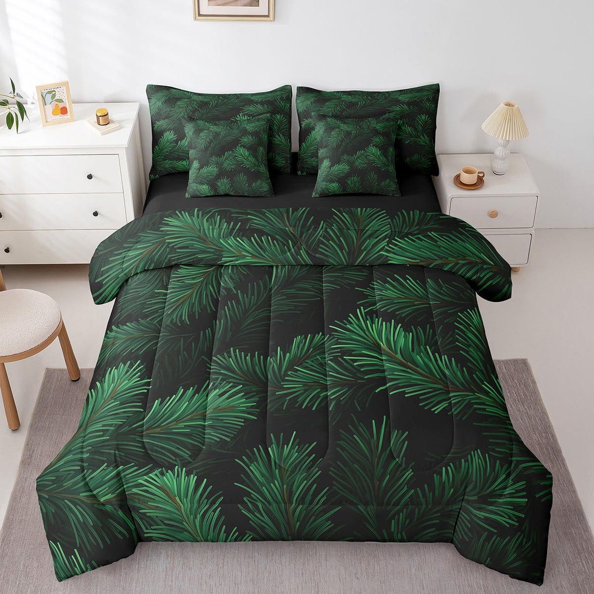Erosebridal Tropical Leaves Bedding Sets King Size, Jungle Palm Tree ...