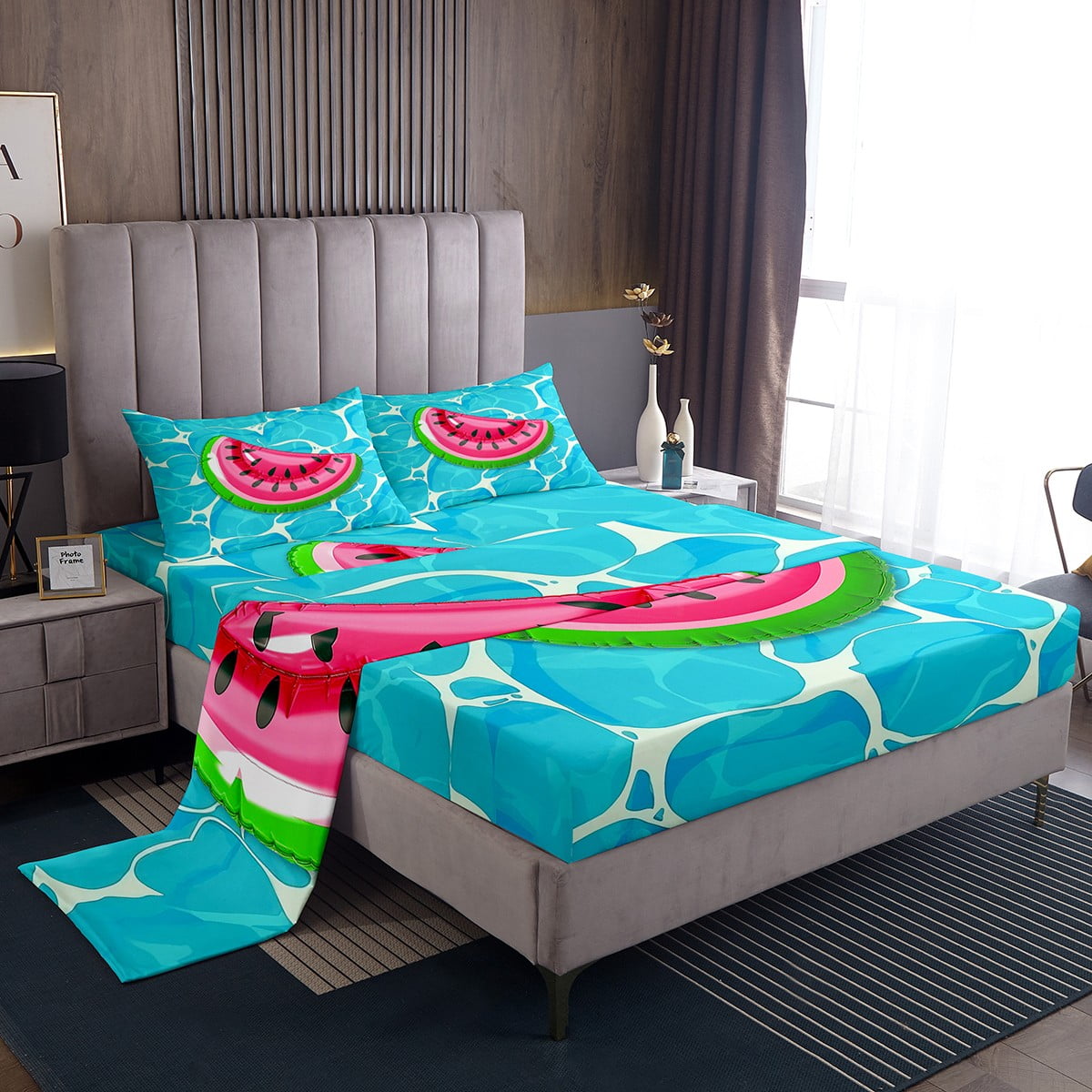 Erosebridal Tropical Watermelon Bed Sheets Set Full Size, Summer Holiday Bedding Sets Full Size ...