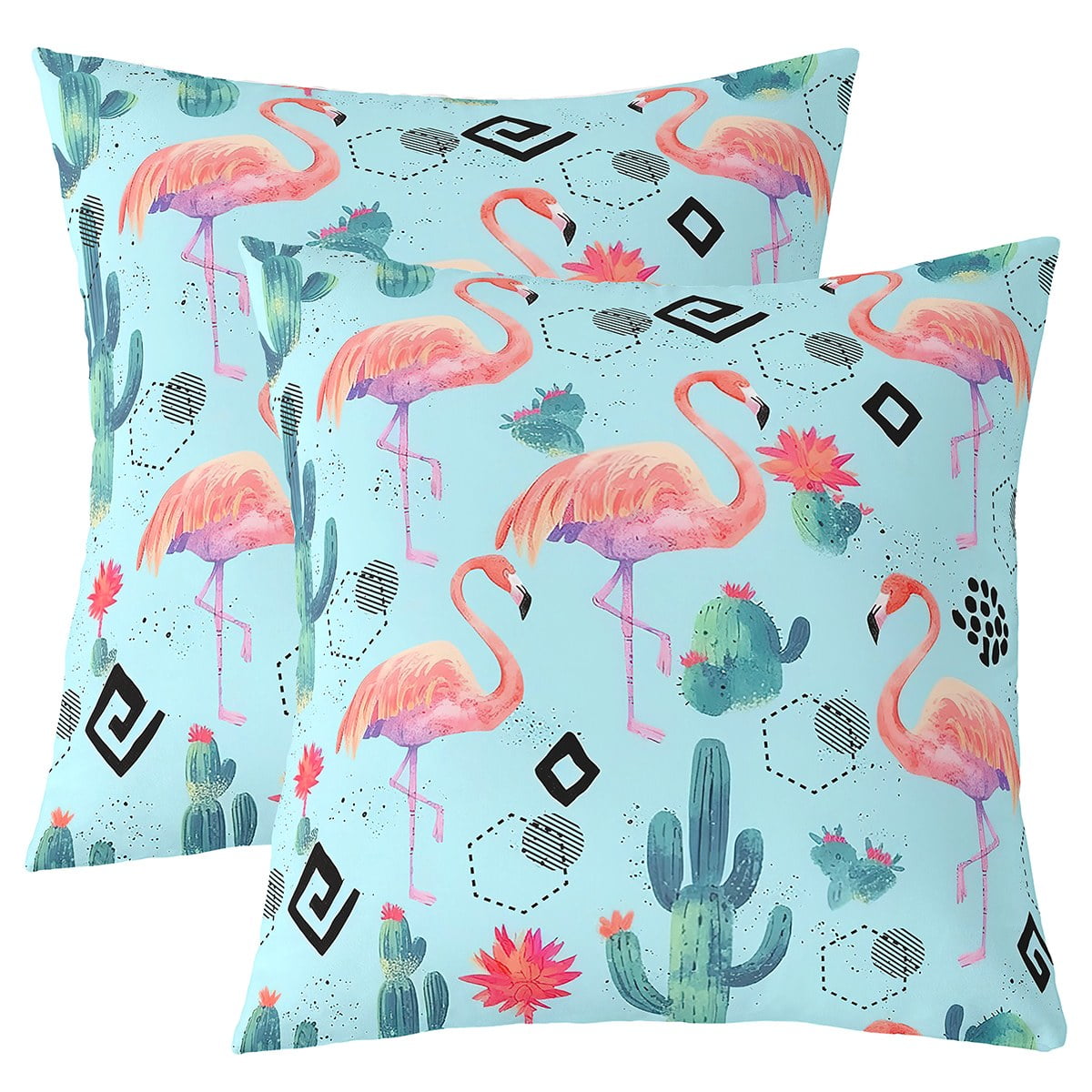 Erosebridal Tropical Wild Flamingo Throw Pillow Covers 20x20 Set of 2 ...