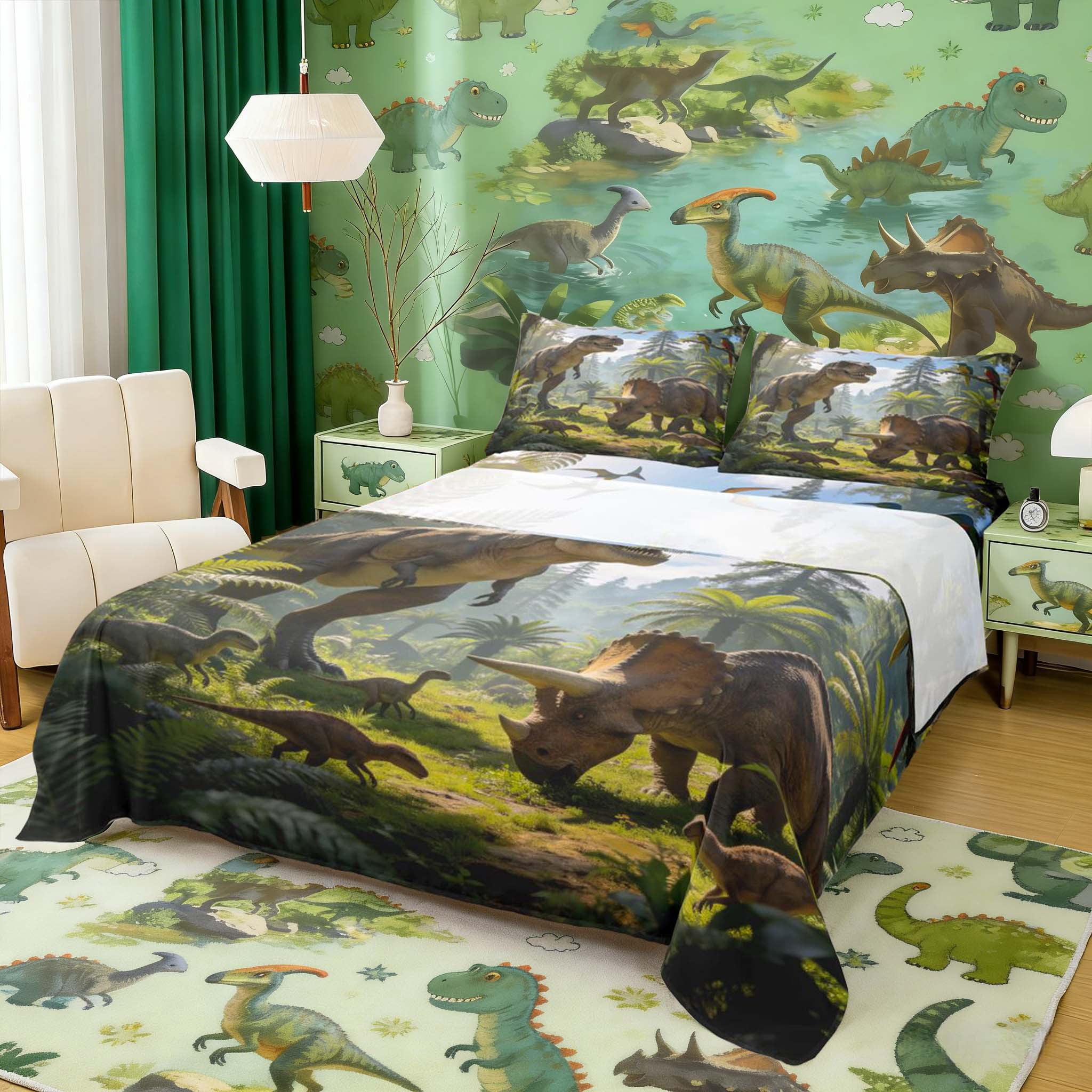 Erosebridal Tyrannosaurus Rex Pterosauria Full Size Sheets, Triceratops ...
