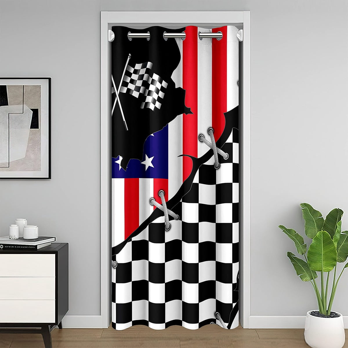 Erosebridal Usa Flag Door Curtain For Door Window 80"x34",Geometric ...