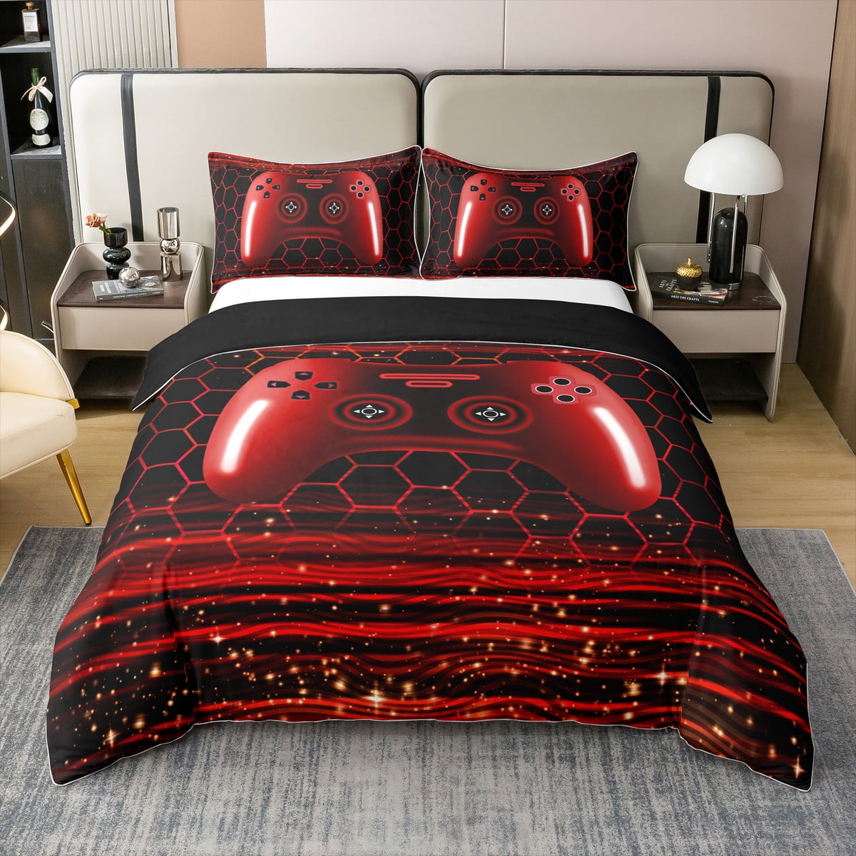 Erosebridal Video Game 100% Cotton Comforter Cover King,Bling Glitter ...