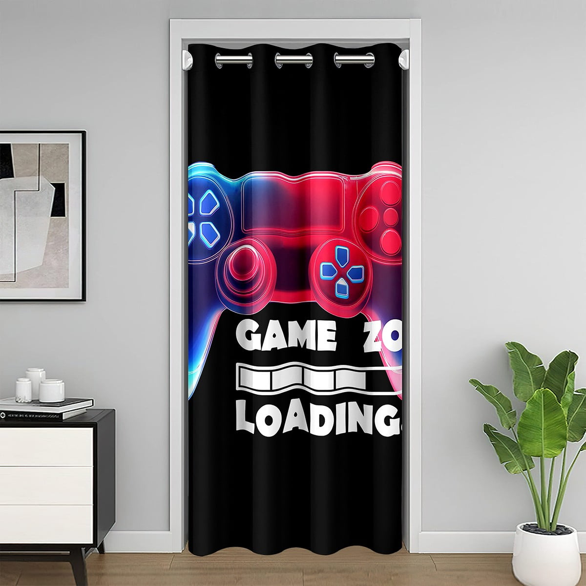 Erosebridal Video Game Door Curtain For Doorways 80"x59",Gradient Ombre ...