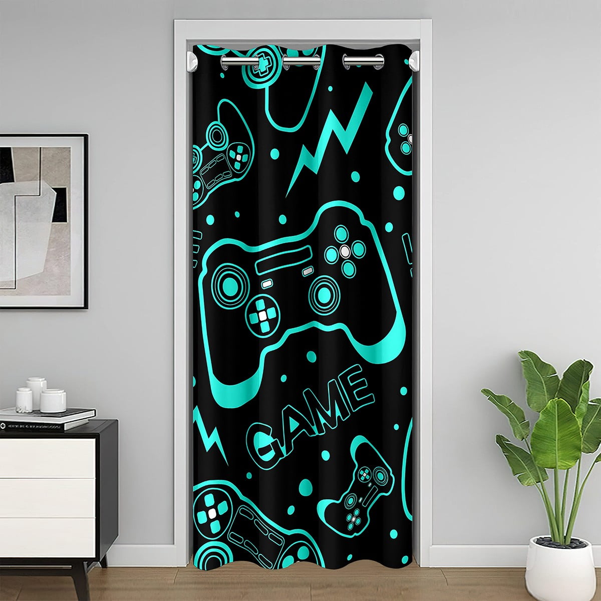 Erosebridal Video Game Door Curtain For Doorways 84"x42",Lightning ...