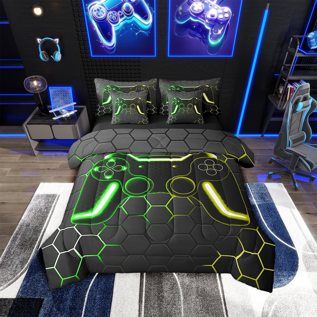 Erosebridal Video Game Bedding Set Gamer Bed In A Bag 7 Piece Gaming ...