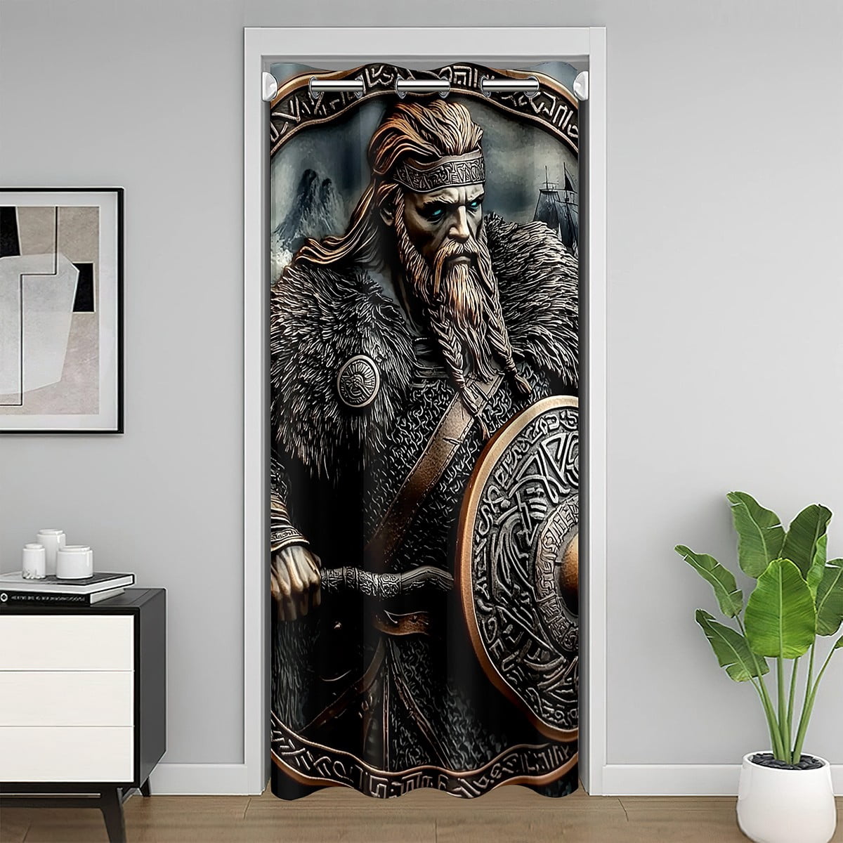 Erosebridal Viking Nautical Door Curtain Panel 80"x42",Vintage Exotic ...