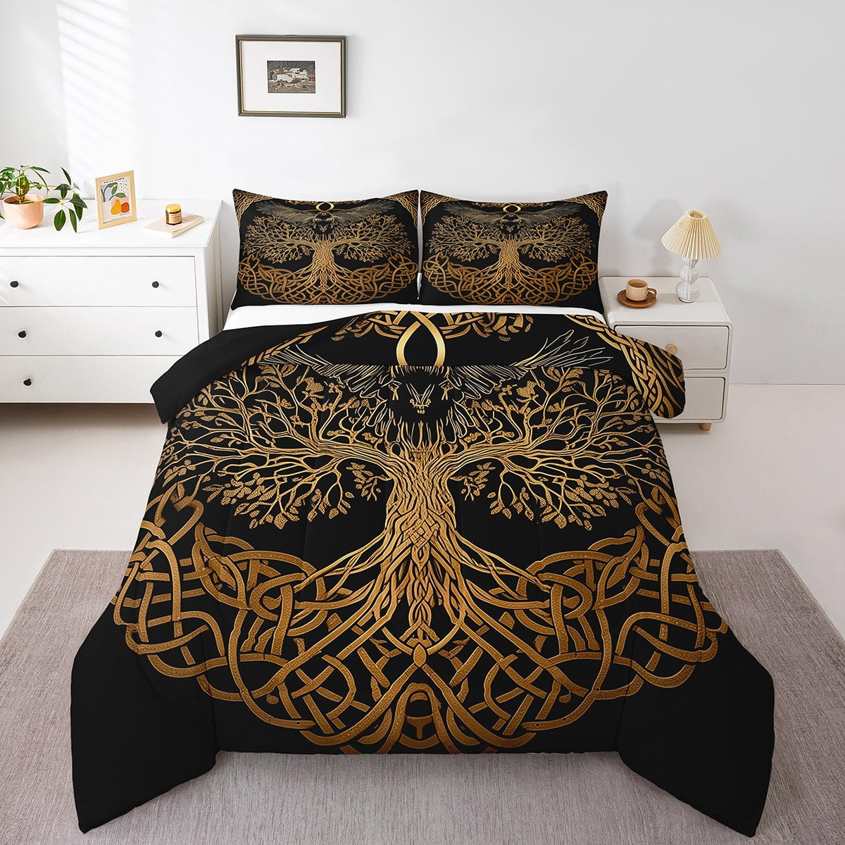 Erosebridal Viking Raven Comforter Sets,Tree Of Life Comforters ...