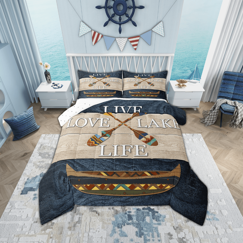 Erosebridal Vintage Boat Paddle Bedding King Comforter Set, Rustic ...