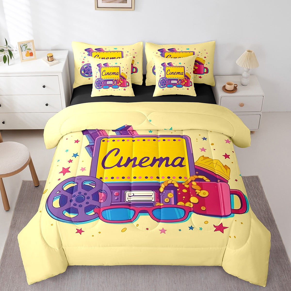 Erosebridal Vintage Cinema Bed in a Bag Queen size, Home Theater Bed ...
