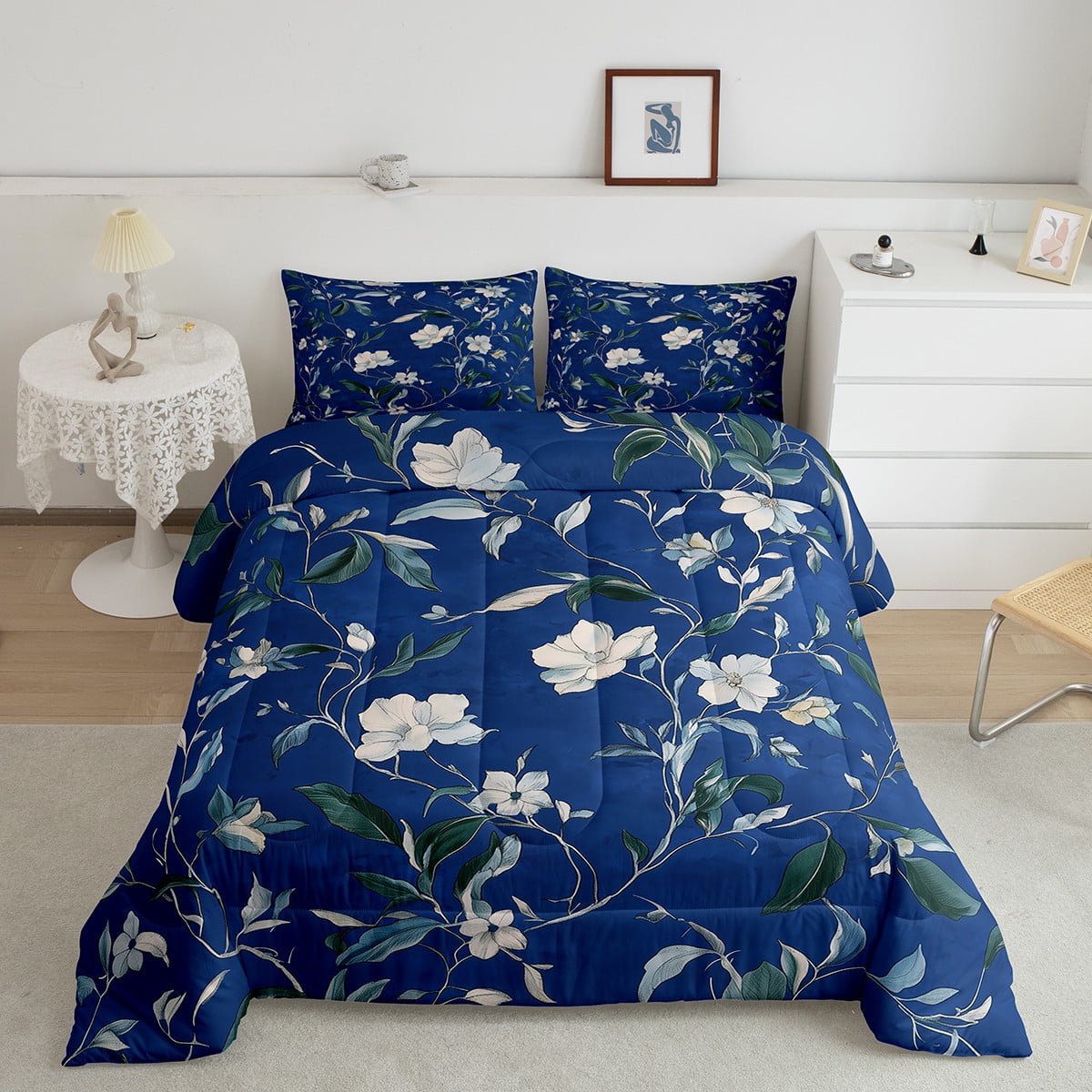 Erosebridal Vintage Floral Bedding Full Comforter Set, Ginkgo Leaf Down ...