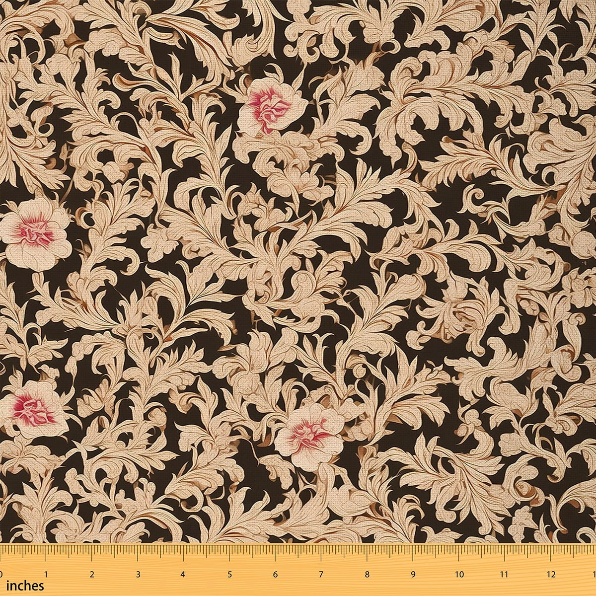 Erosebridal Vintage Floral Decorative Fabric,Antique Florwers Leaves ...