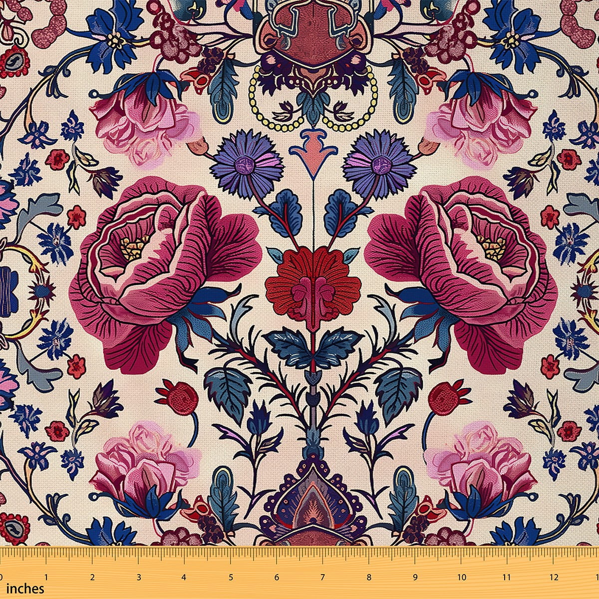 Erosebridal Vintage Florals Fabric By The Yard, Boho Peony Flowers Craft Patchwork Upholstery ...