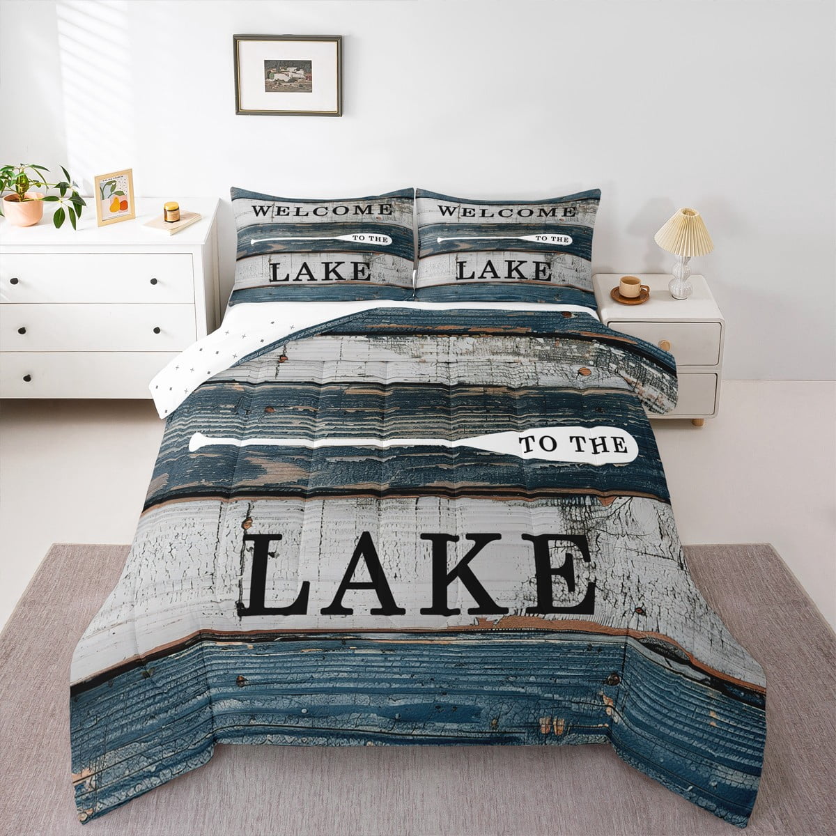 Erosebridal Vintage Lake House Bedding Twin Comforter Set,Rustic ...