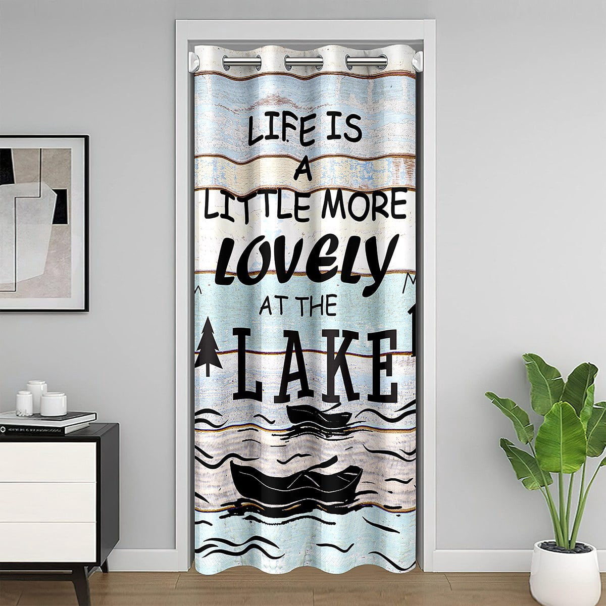 Erosebridal Vintage Lake House Door Curtain Panel 42x84, Lodge Cabin ...