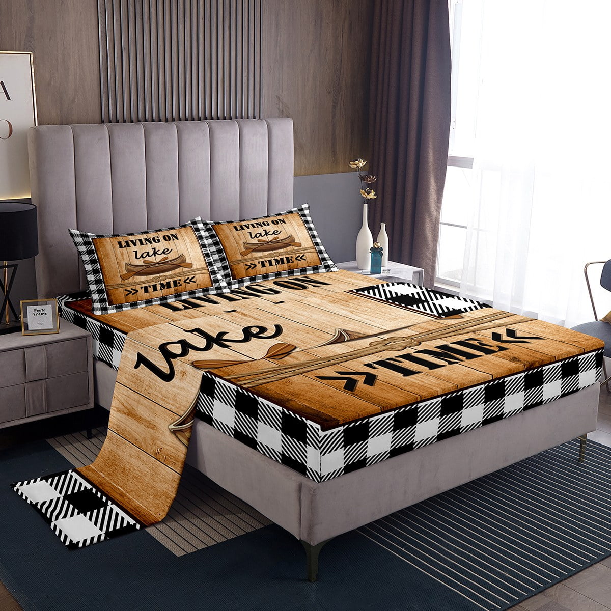 Erosebridal Vintage Paddle Twin Sheet Sets, Lake House Bedding Twin ...