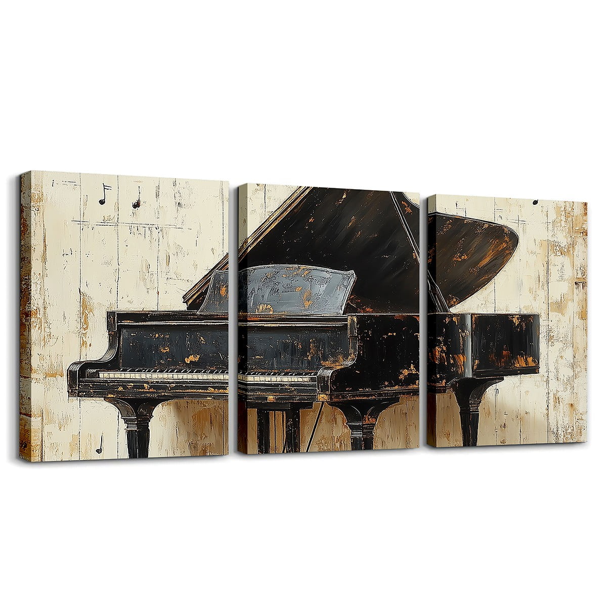 Erosebridal Vintage Piano Paintings Wall Decor Framed, Old School Music ...