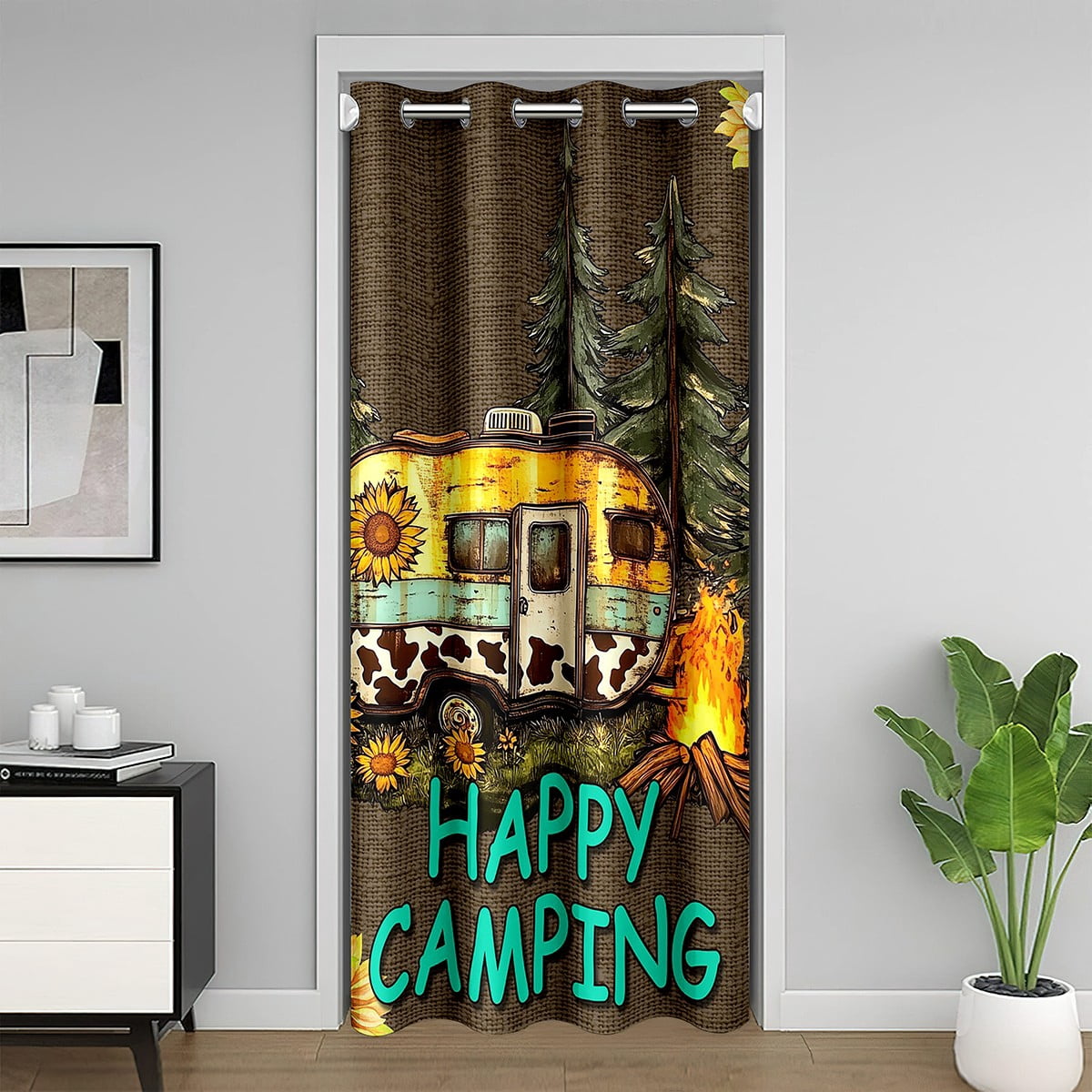 Erosebridal Vintage Rv Car Door Curtain For Door Window 34x80,Floral ...