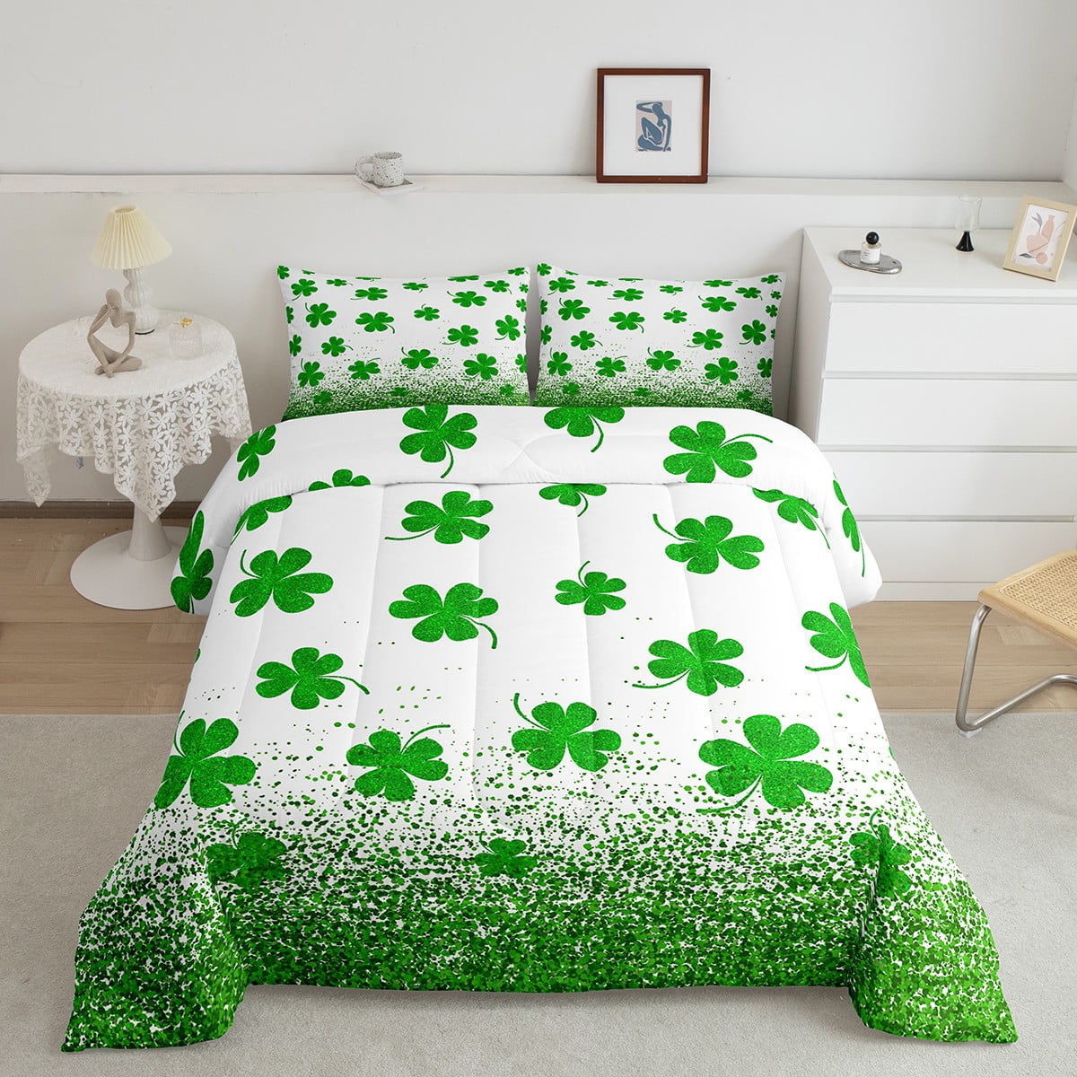 Erosebridal Vintage Shamrock Comforter Sets Queen Size, Buffalo ...