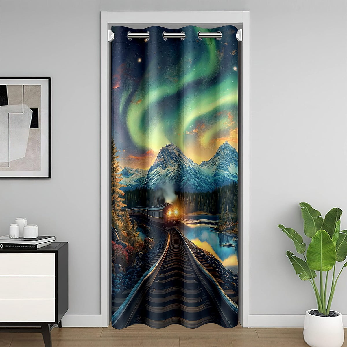 Erosebridal Vintage Steam Engine Blackout Curtain 42"W X 84"L for ...