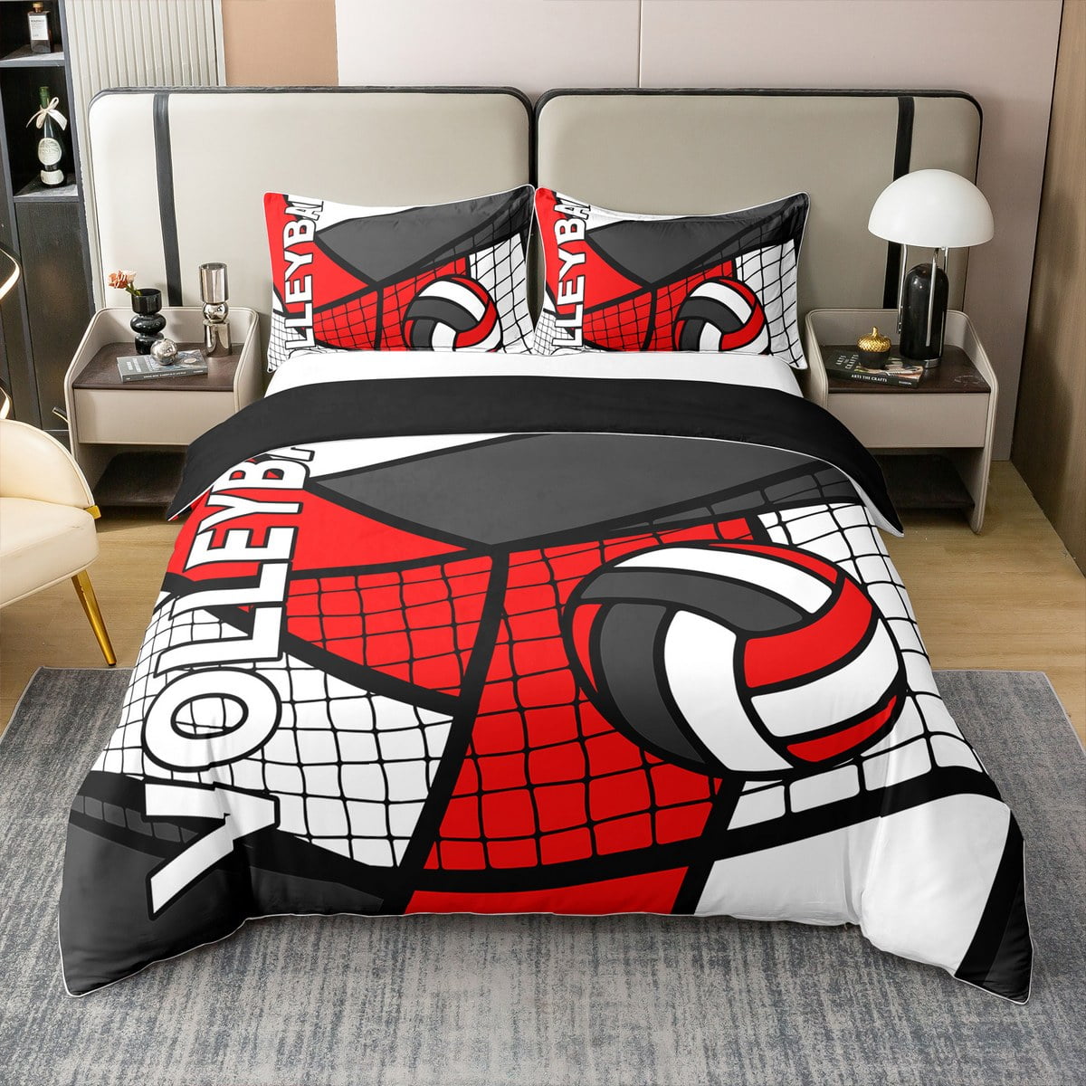 Erosebridal Volleyball 100% Cotton Duvet Cover Full Size Volleyball ...