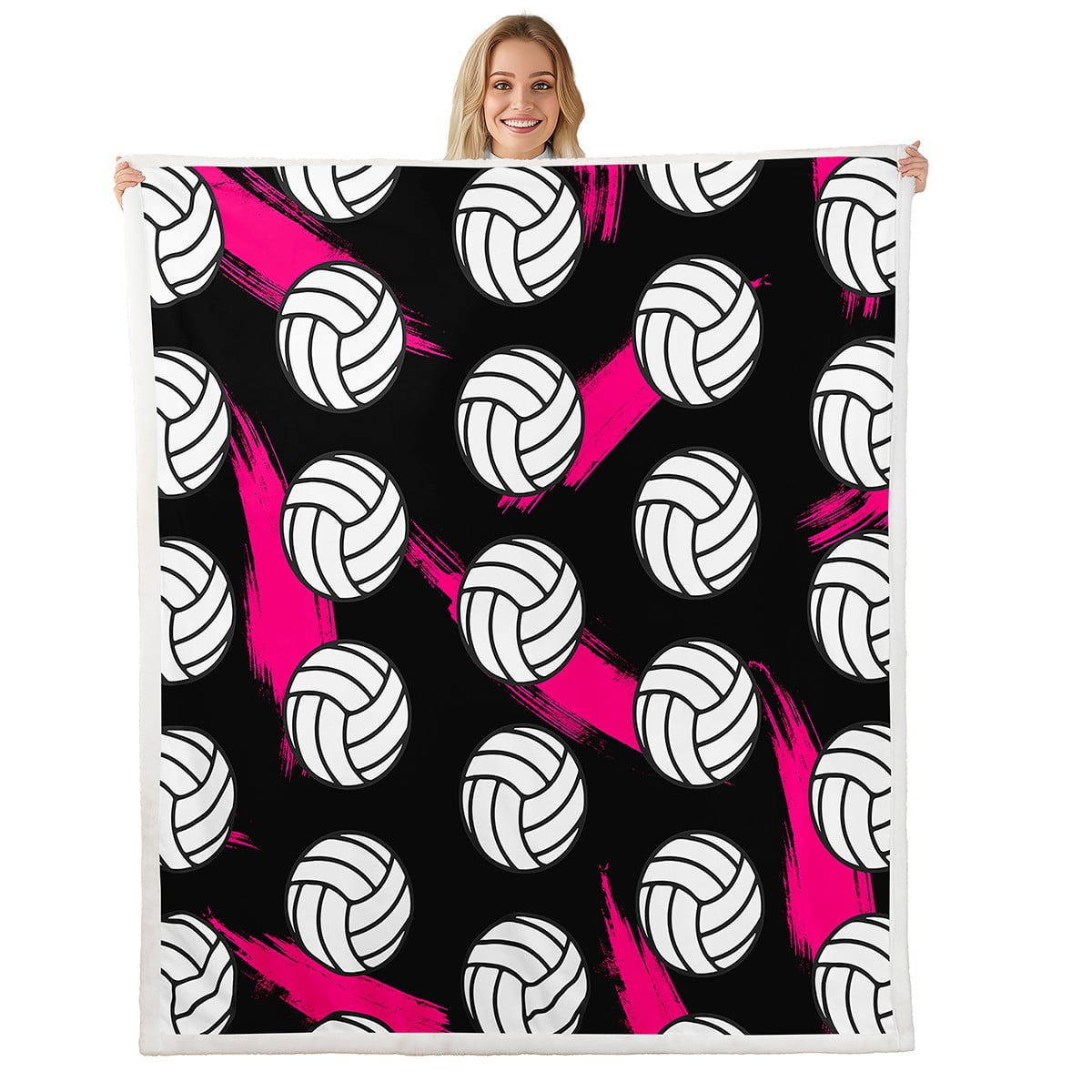 Erosebridal Volleyball Fleece Throw Blanket Twin 60"x80" Volleyball ...