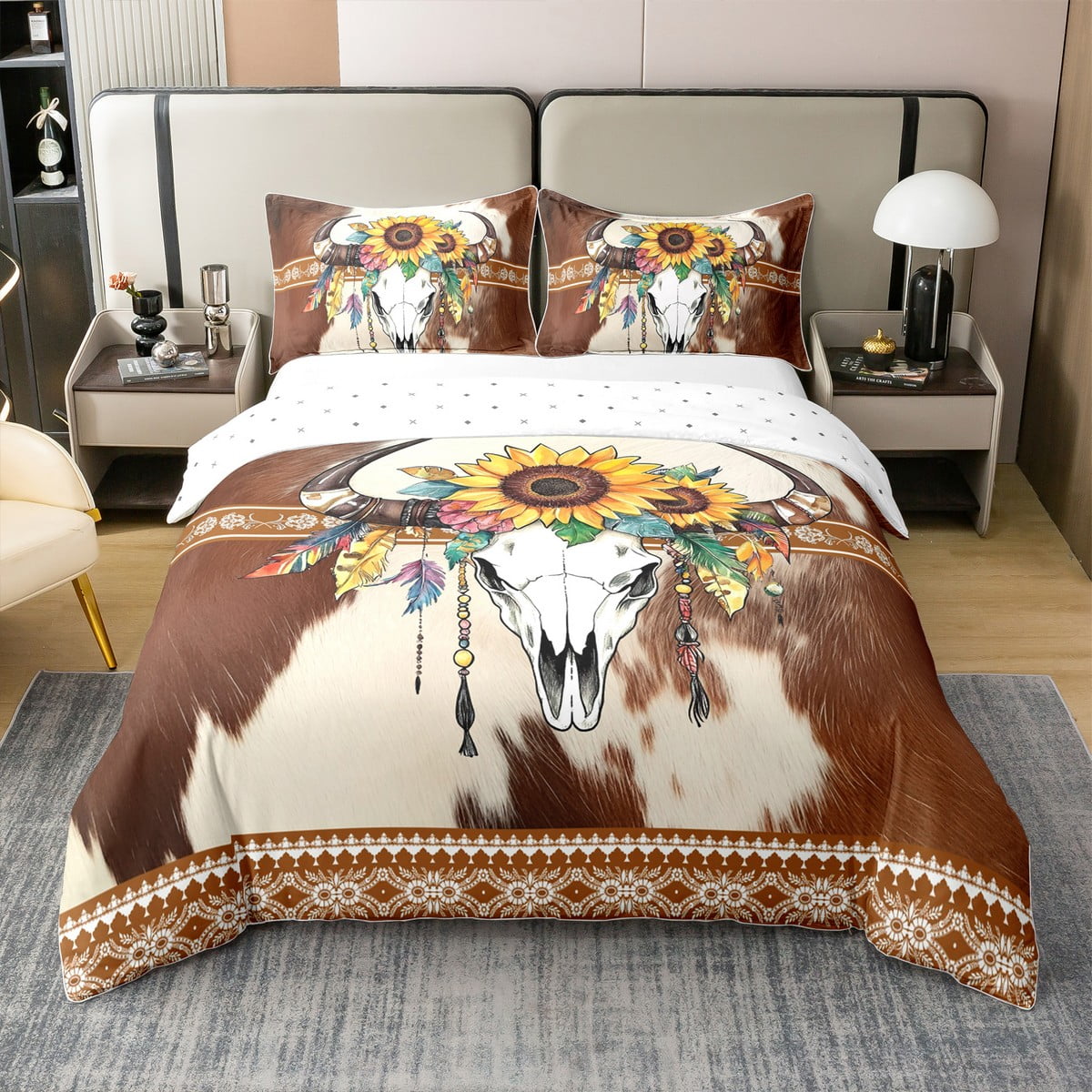 Erosebridal Western Aztec 100% Cotton Comforter Cover King, Sheep ...
