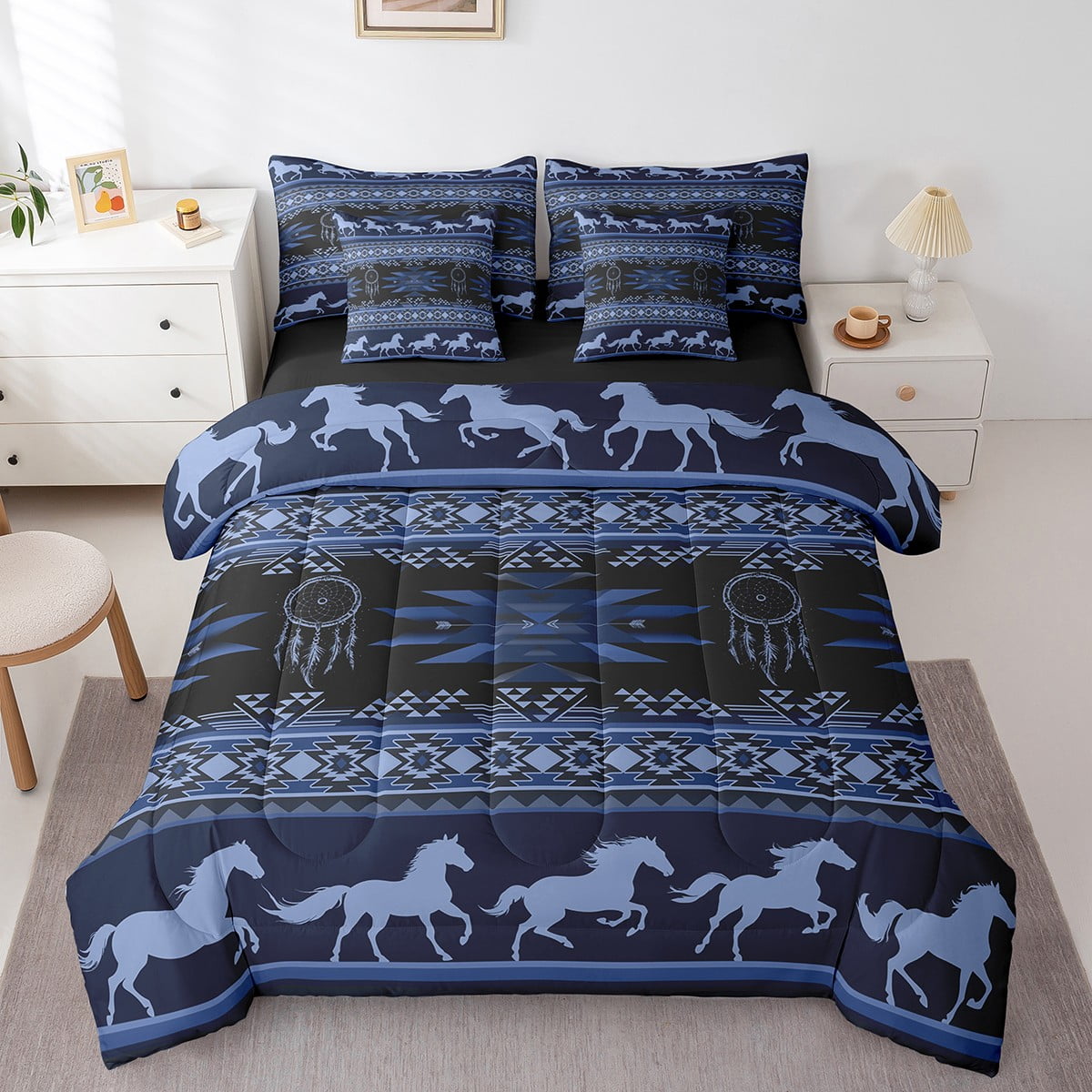 Erosebridal Western Aztec Bed in a Bag Twin size, Tribal Horse Bed Set ...