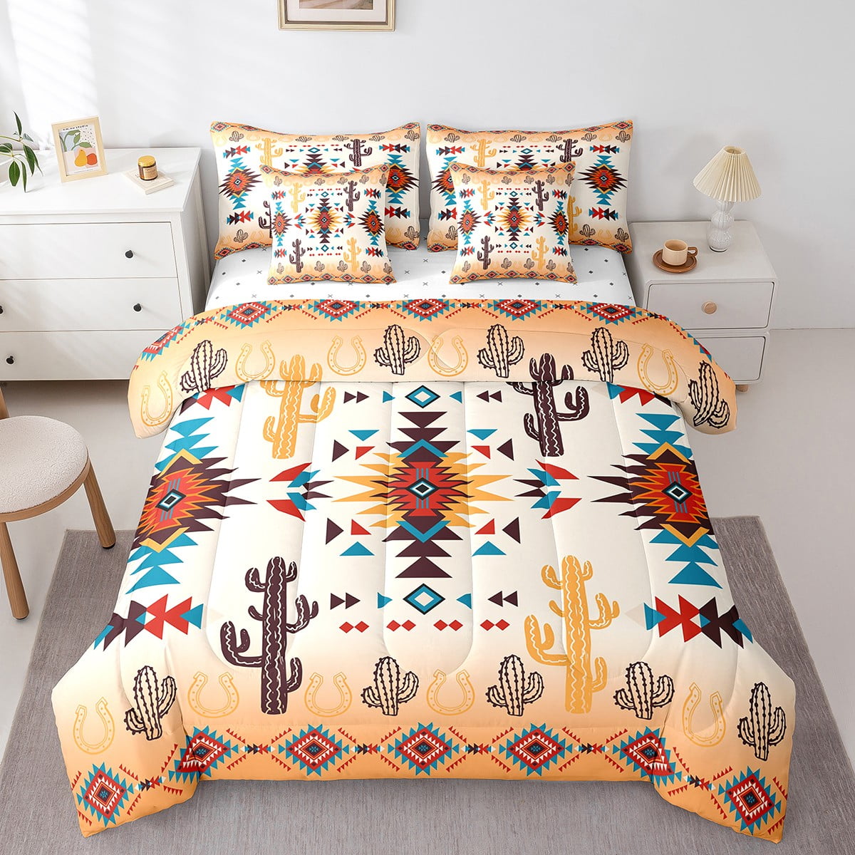 Erosebridal Western Aztec Bed in a Bag Queen size, Mandala Boho Bed Set ...