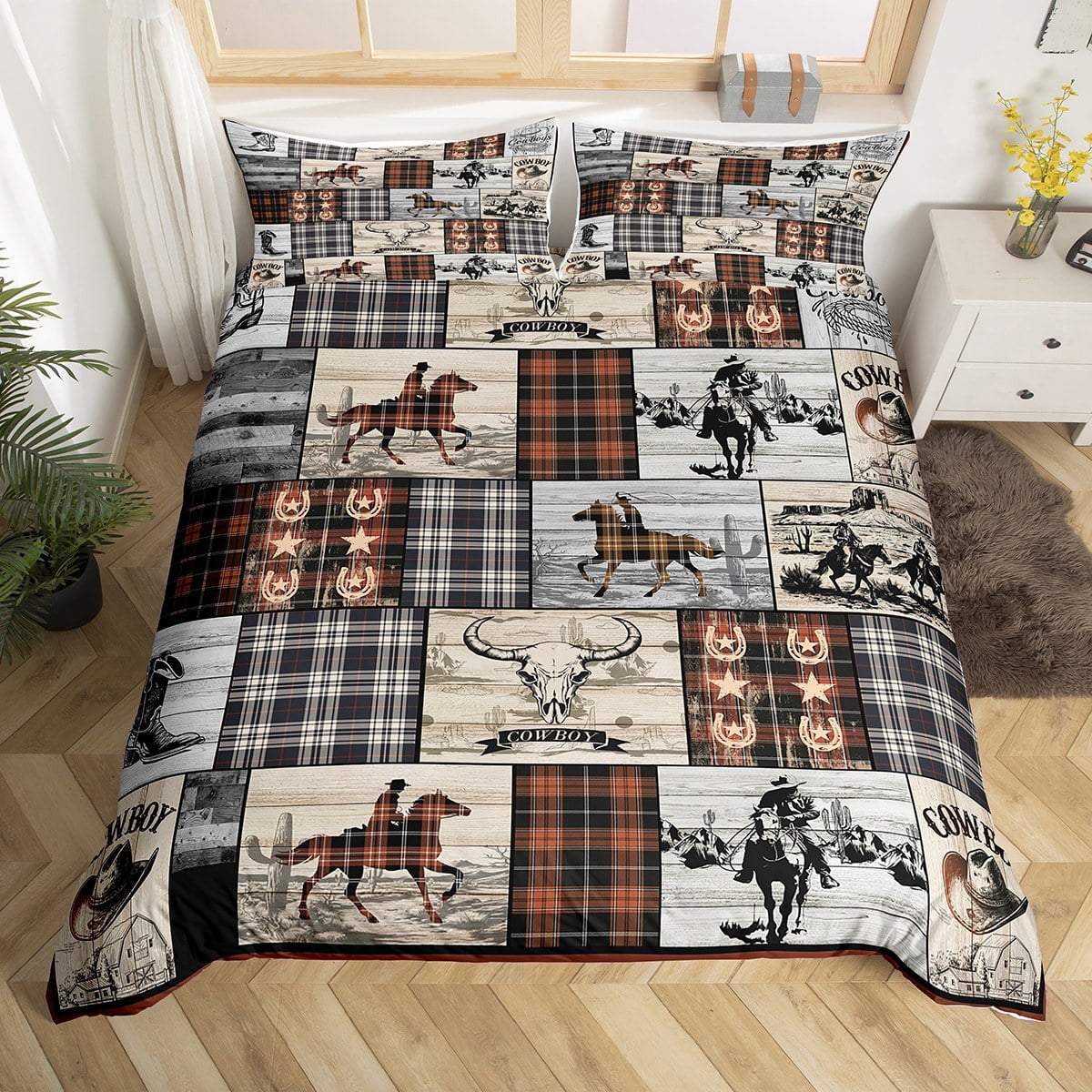 Erosebridal Western Bedding Set King Cowboy Comforter Cover Western ...