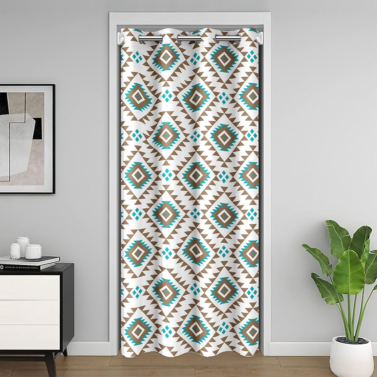 Erosebridal Western Boho Aztec Door Curtain Panel 34x80, Retro Tribal ...