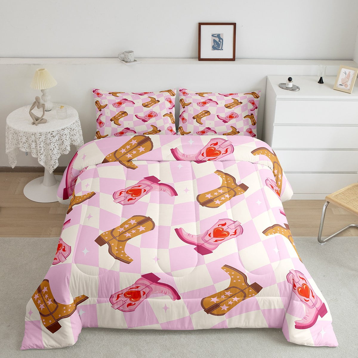 Erosebridal Western Boot Bedding Full Comforter Set, Cute Cowgirl Down ...