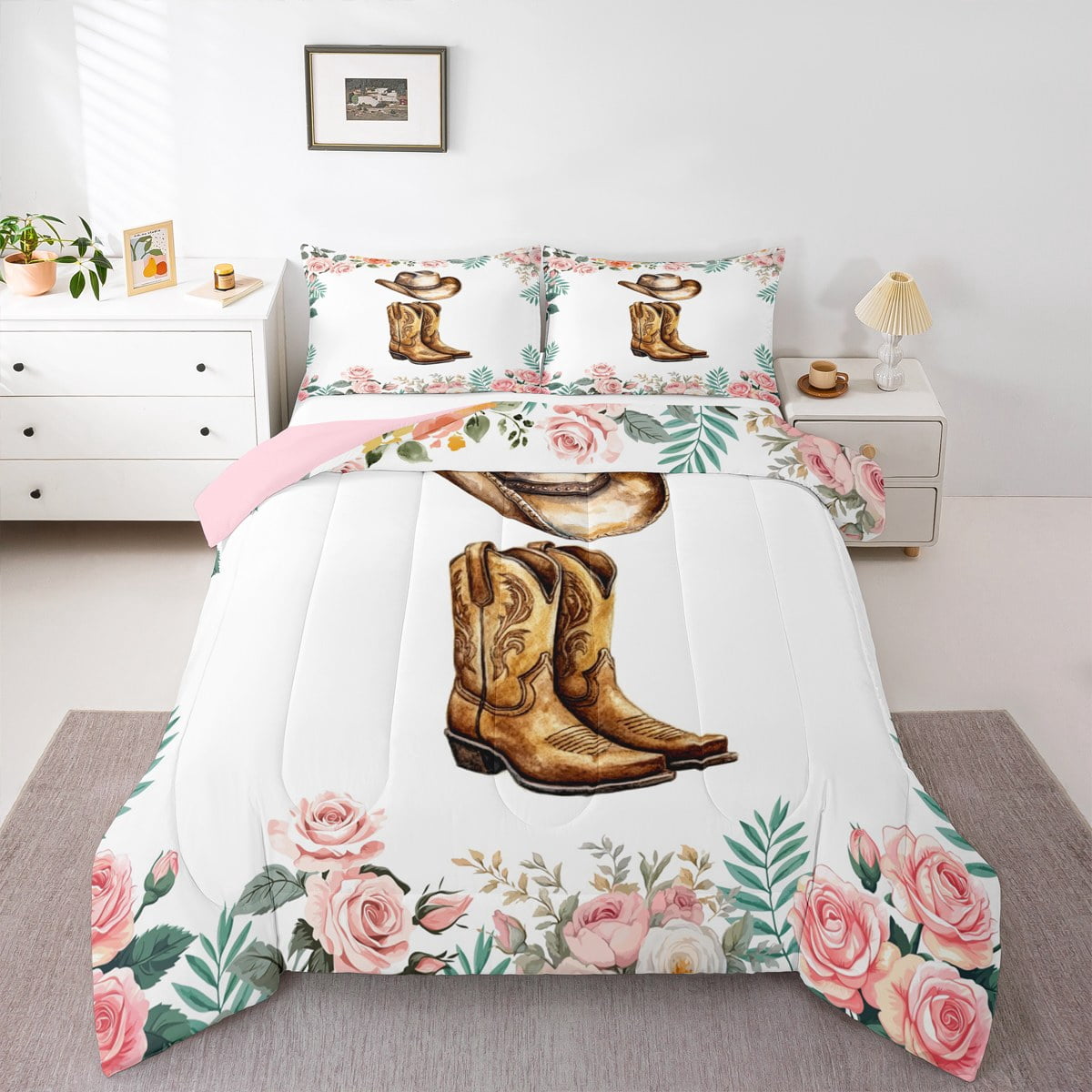 Erosebridal Western Boots Comforter Sets Queen Size,Southwestern Boots ...