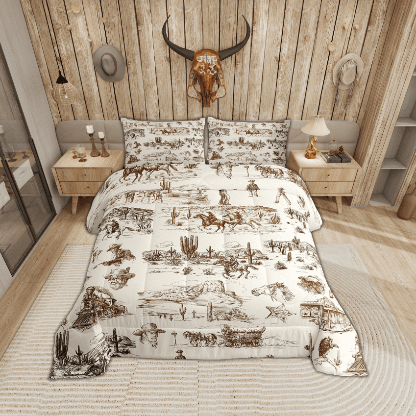 Erosebridal Western Comforter Set Twin Size Cowgirl Cowboy Bedding Set ...