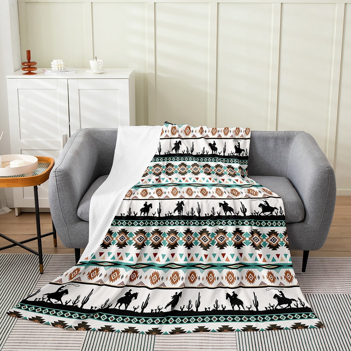 Erosebridal Western Cowboy All Season Bed Blanket Southwestern Aztec ...